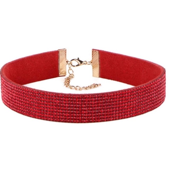Jewelry | Full Rhinestone Red Choker | Poshmark